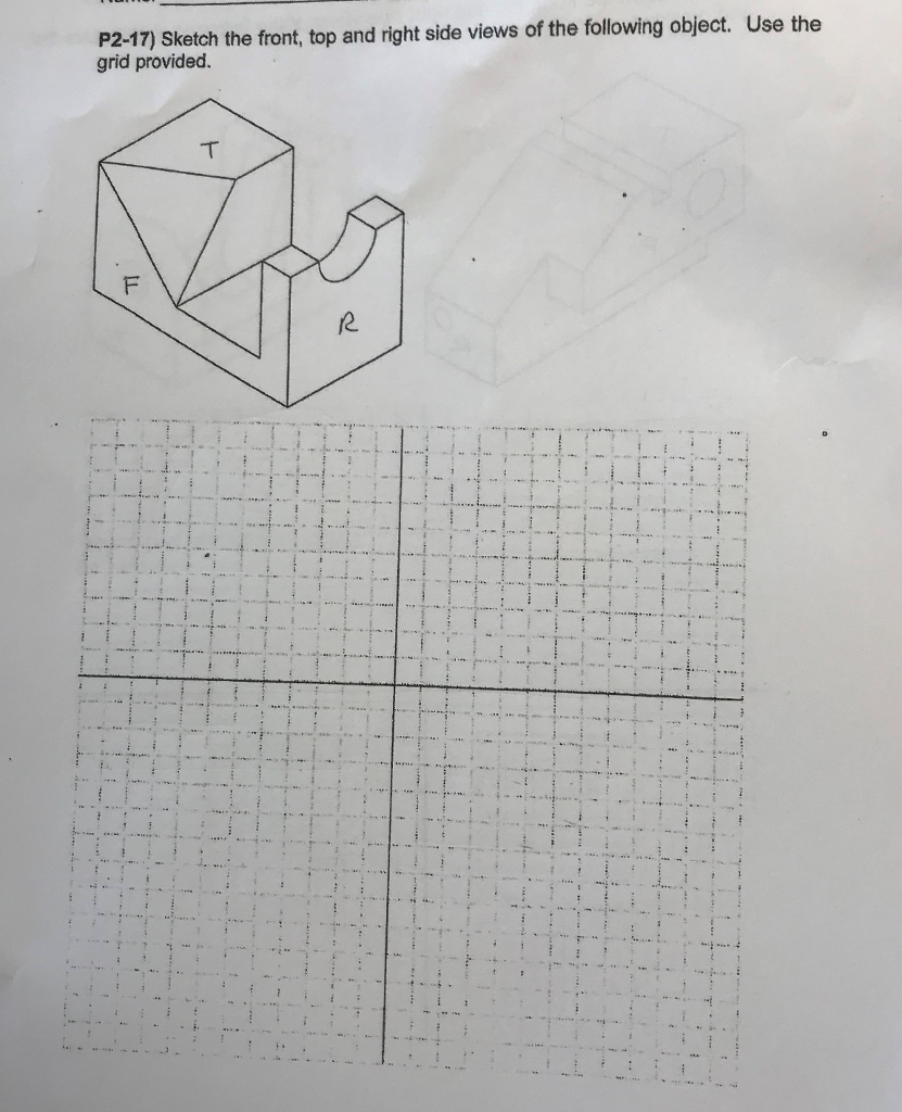 Solved P2-20) Sketch the front, top and right side views | Chegg.com