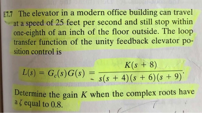 Solved E7.7 The elevator in a modern office building can | Chegg.com