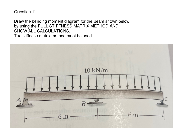 Solved Question 1)Draw the bending moment diagram for the | Chegg.com