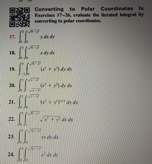 Solved Converting to Polar Coordinates In Exercises 17-26, | Chegg.com