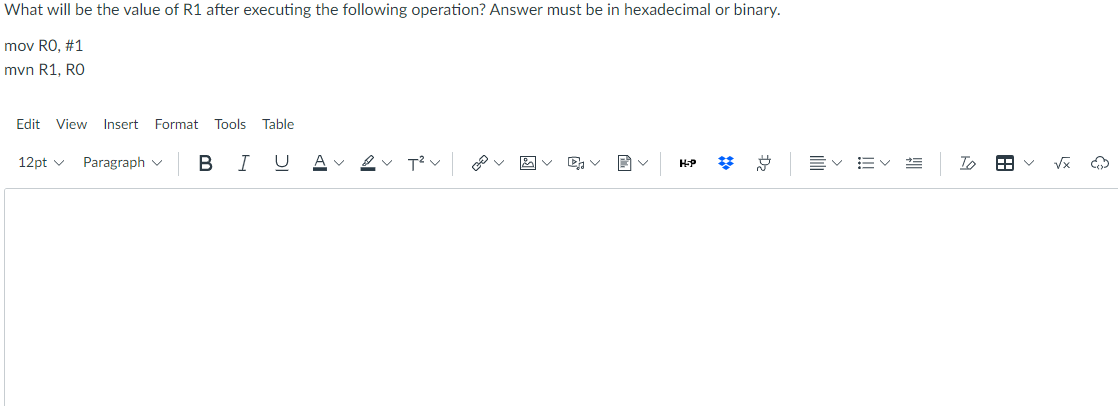 Solved What will be the value of R1 after executing the | Chegg.com