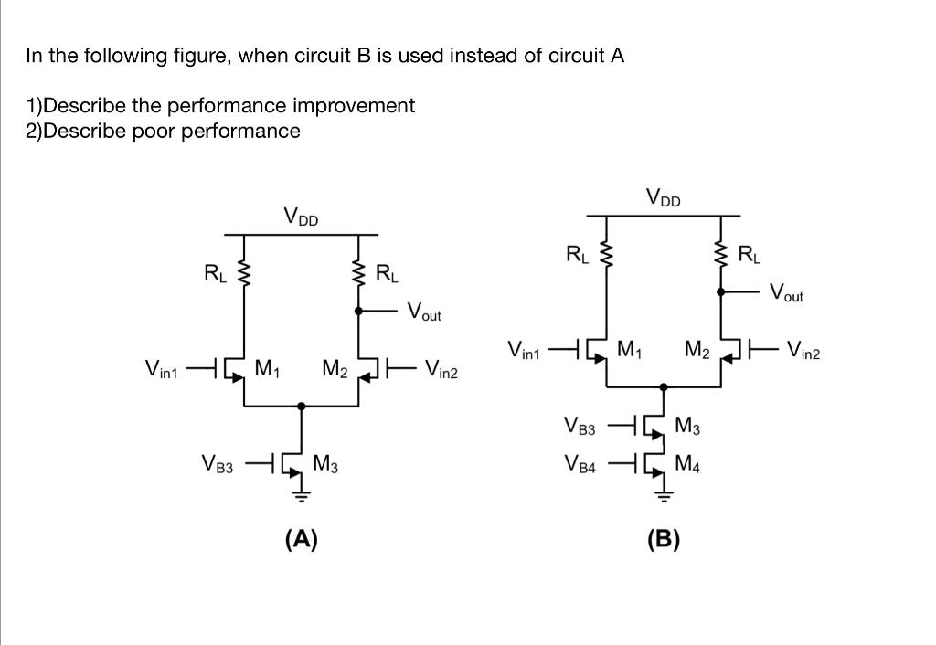 Solved In the following figure, when circuit B is used | Chegg.com