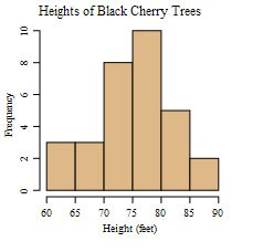 Solved Black cherry trees,Use the given histogram to answer | Chegg.com