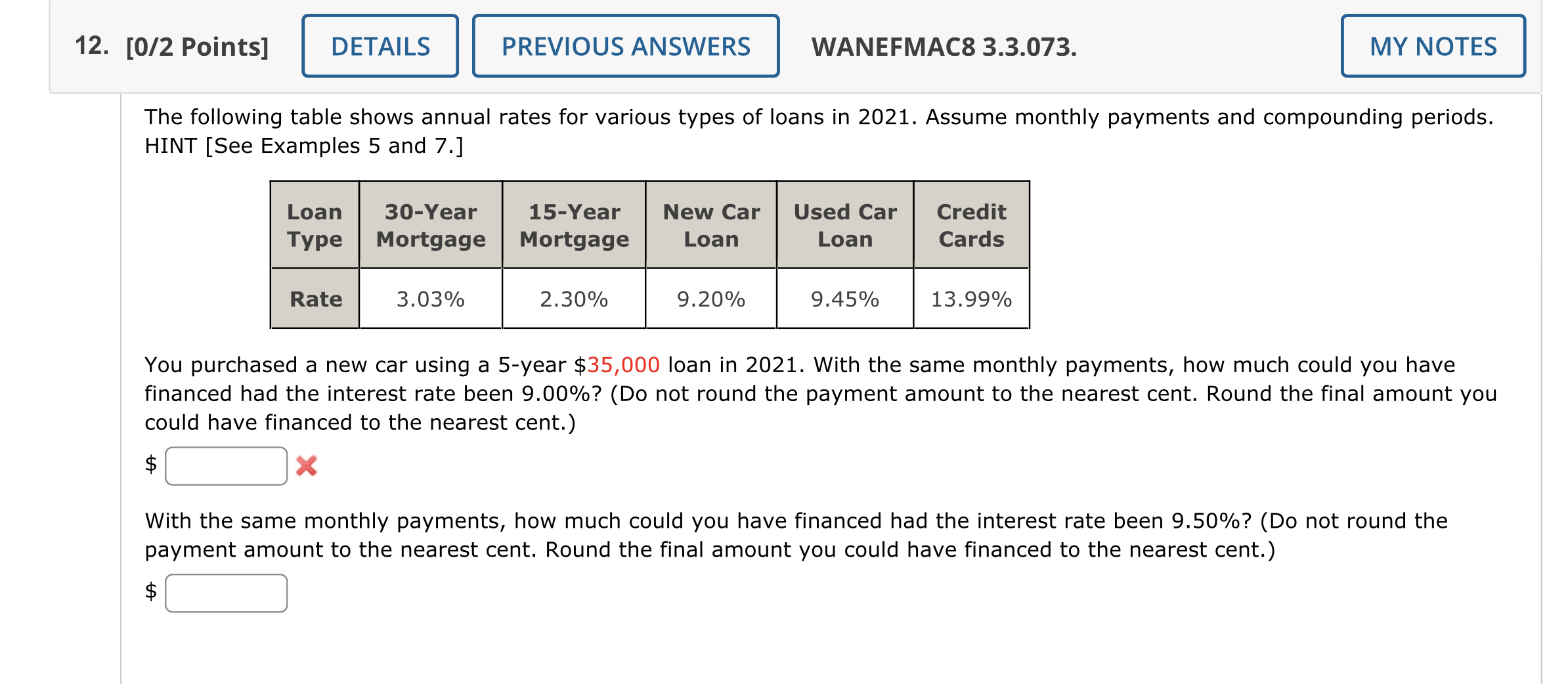 Solved The following table shows annual rates for various | Chegg.com