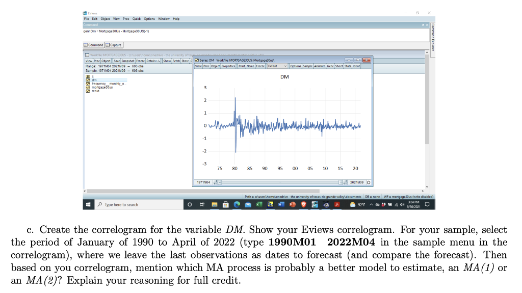 Solved Then based on you correlogram, mention which MA | Chegg.com
