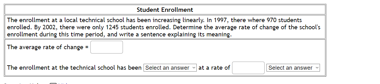 Solved The enrollment at a local technical school has been | Chegg.com