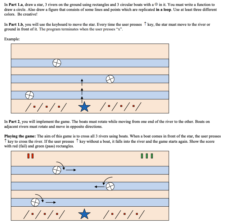 Solved In Part 1.a, draw a star, 3 rivers on the ground | Chegg.com