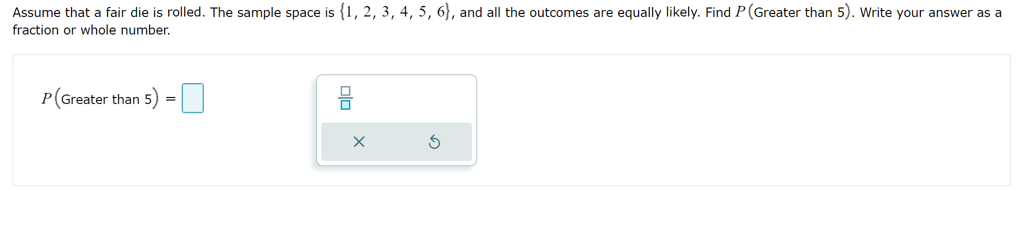 Solved Assume that a fair die is rolled. The sample space is | Chegg.com