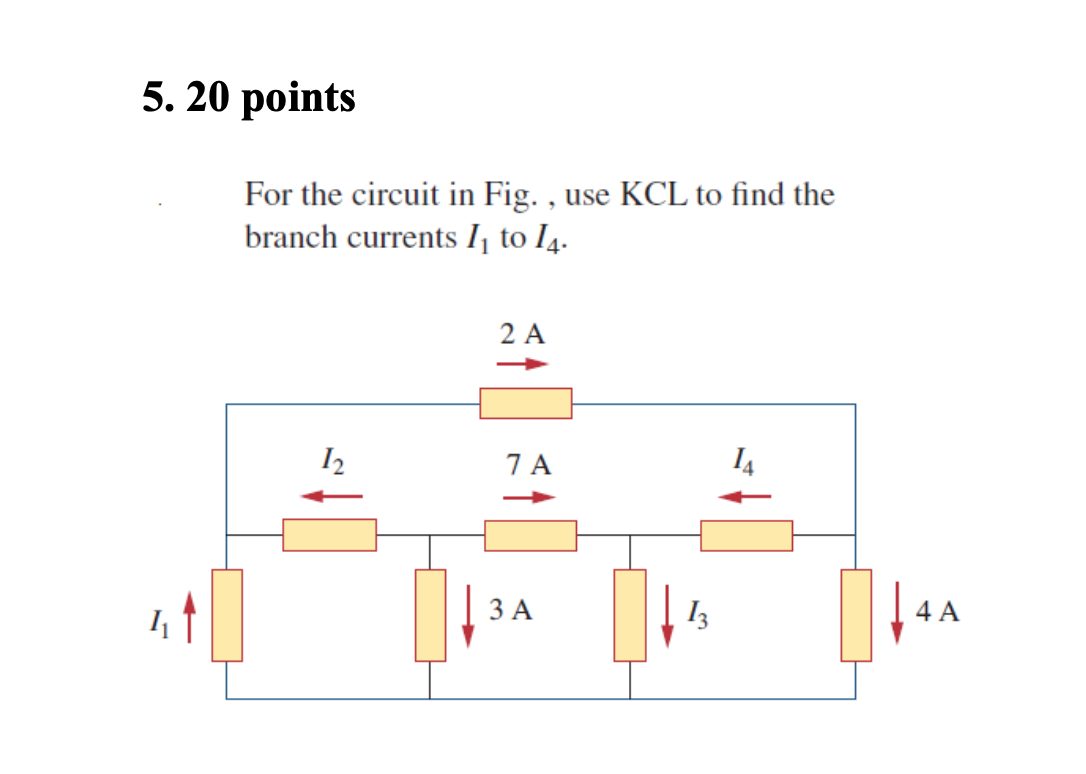 Solved 5. 20 points . For the circuit in Fig. , use KCL to | Chegg.com