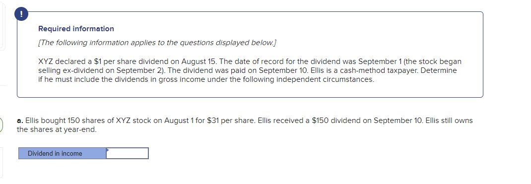 Solved Required information [The following information | Chegg.com