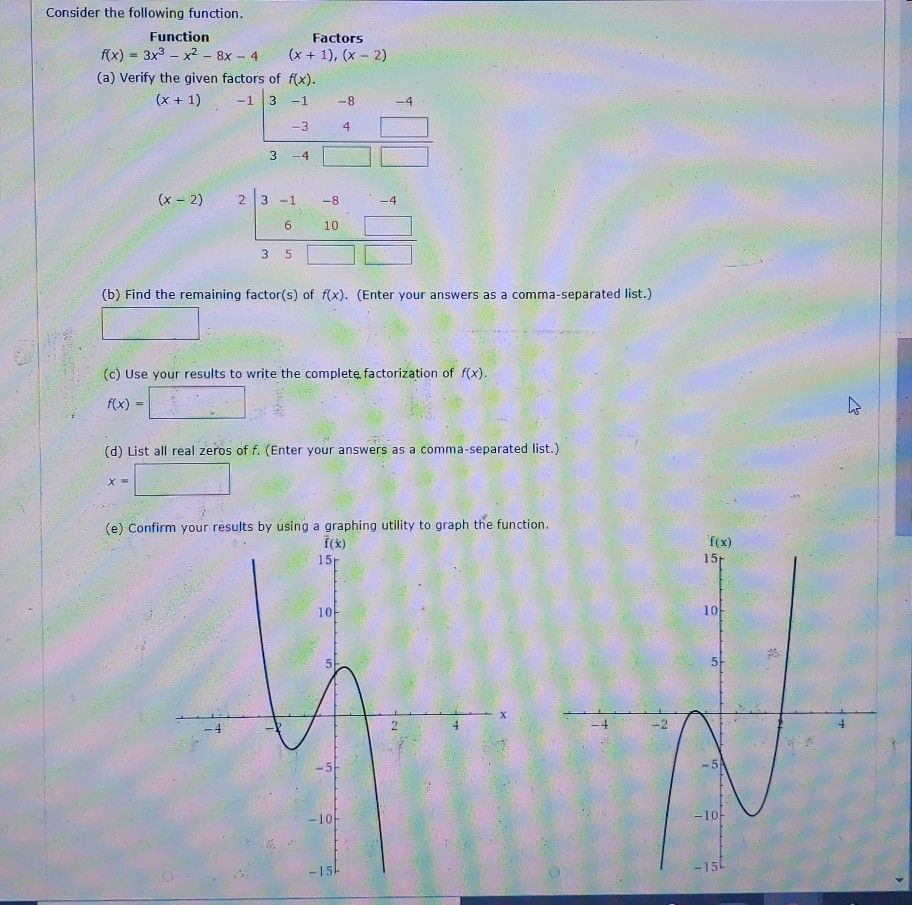 Solved (e) Confirm your results by using a graphing utlsty | Chegg.com