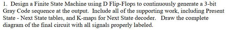 Solved 1. Design a Finite State Machine using D Flip-Flops | Chegg.com