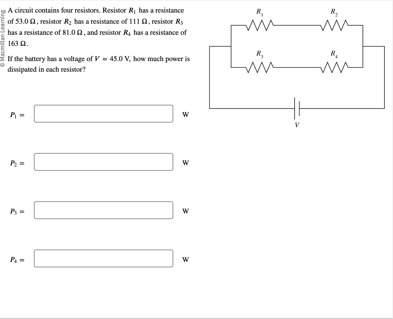 Solved A circuit contains four resistors. Resistor R1 has a | Chegg.com