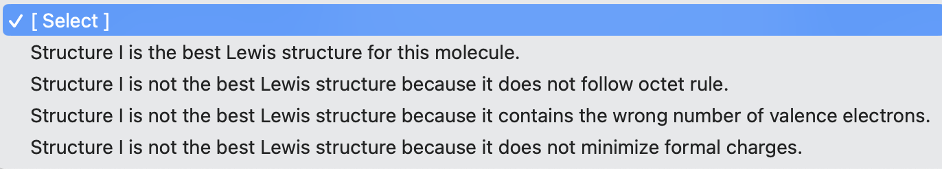 Solved Structure I is the best Lewis structure for this | Chegg.com