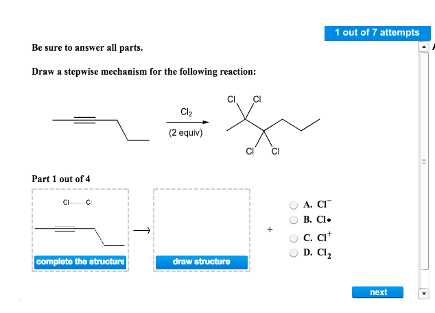 Solved 1 out of 7 attempts Be sure to answer all parts. Draw | Chegg.com
