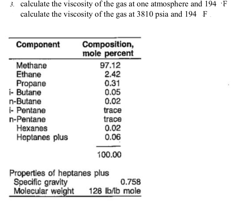 3. calculate the viscosity of the gas at one | Chegg.com
