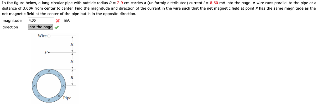 Solved In the figure below, a long circular pipe with | Chegg.com