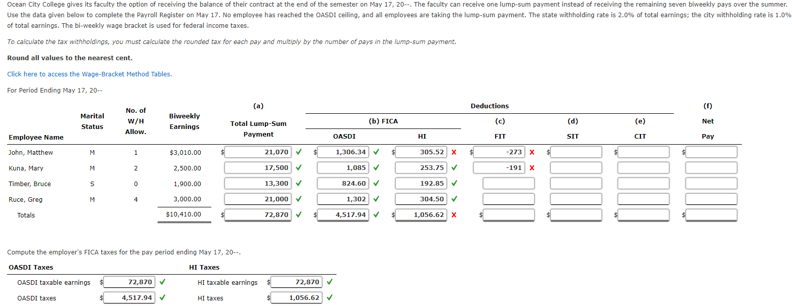 Solved Ocean City College gives its faculty the option of | Chegg.com