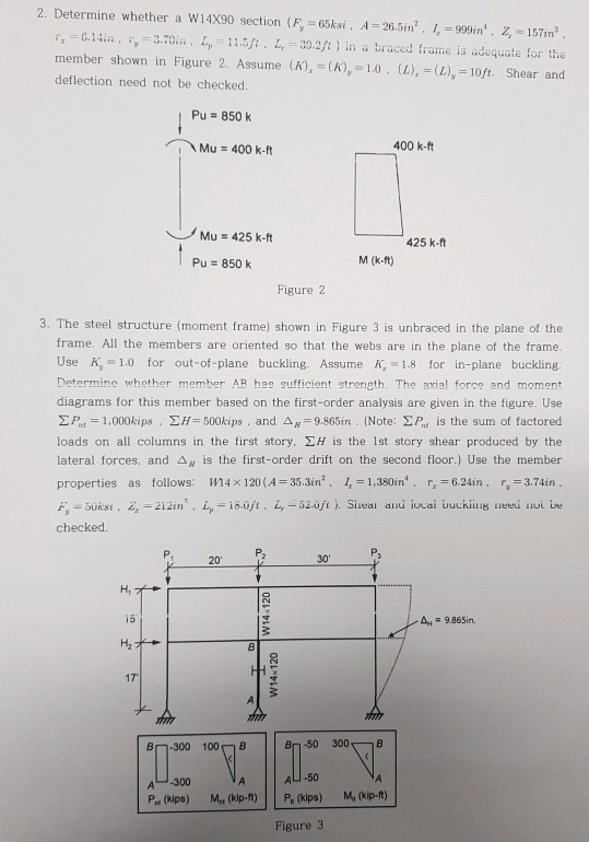 2. Determine whether a W14X90 section (F,-65ksi, | Chegg.com