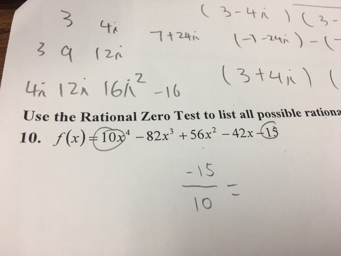 Solved Use the Rational Zero Test to list all possible | Chegg.com