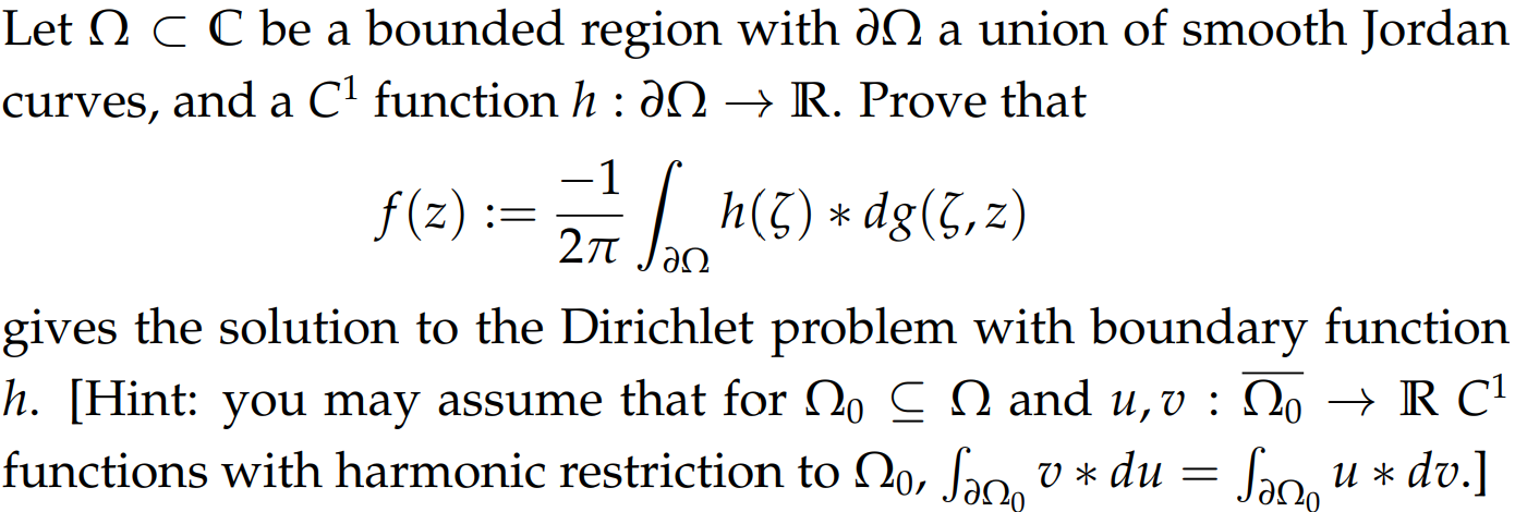 Solved Let Ω⊂C be a bounded region with ∂Ω a union of smooth | Chegg.com