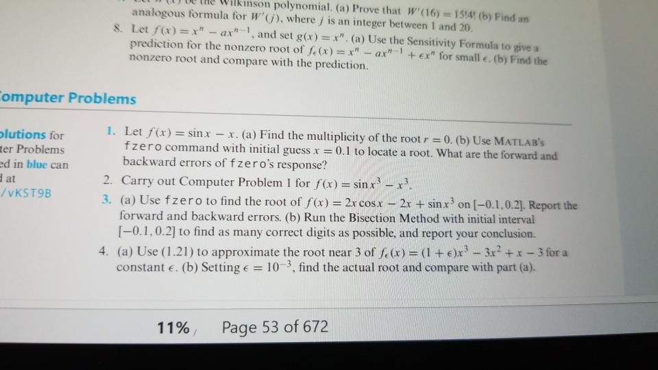Solved e tR Wilkinson polynomial. (a) Prove that W'(16) | Chegg.com