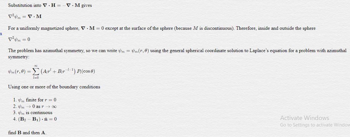 Solved Substitution into V.H= V.M gives v4m= V.M For a | Chegg.com