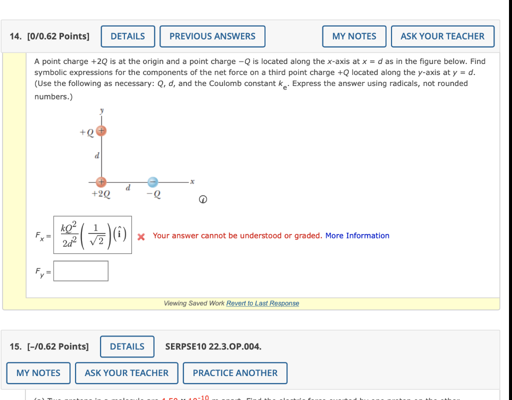 Solved A point charge +2Q is at the origin and a point | Chegg.com