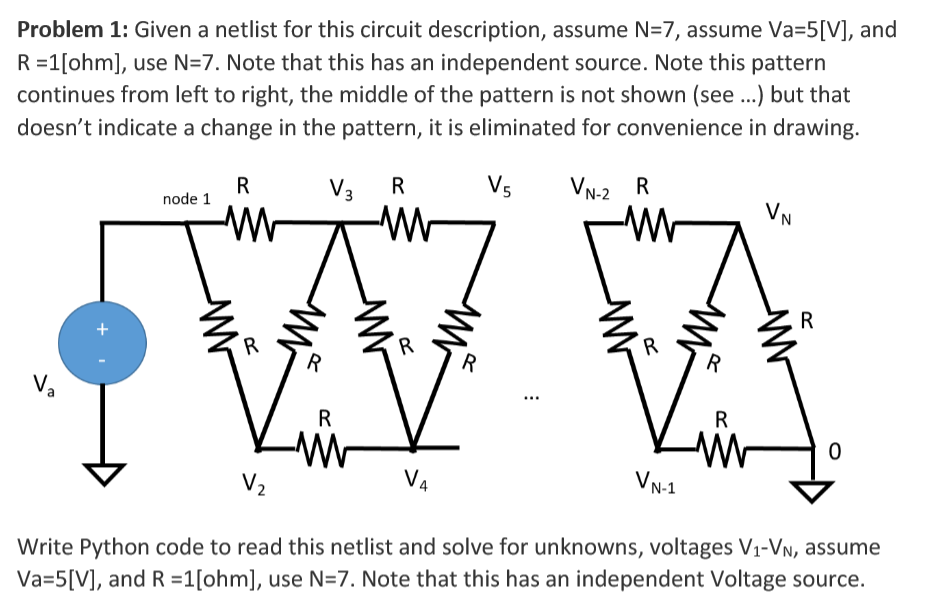 Problem 1: Given a netlist for this circuit | Chegg.com