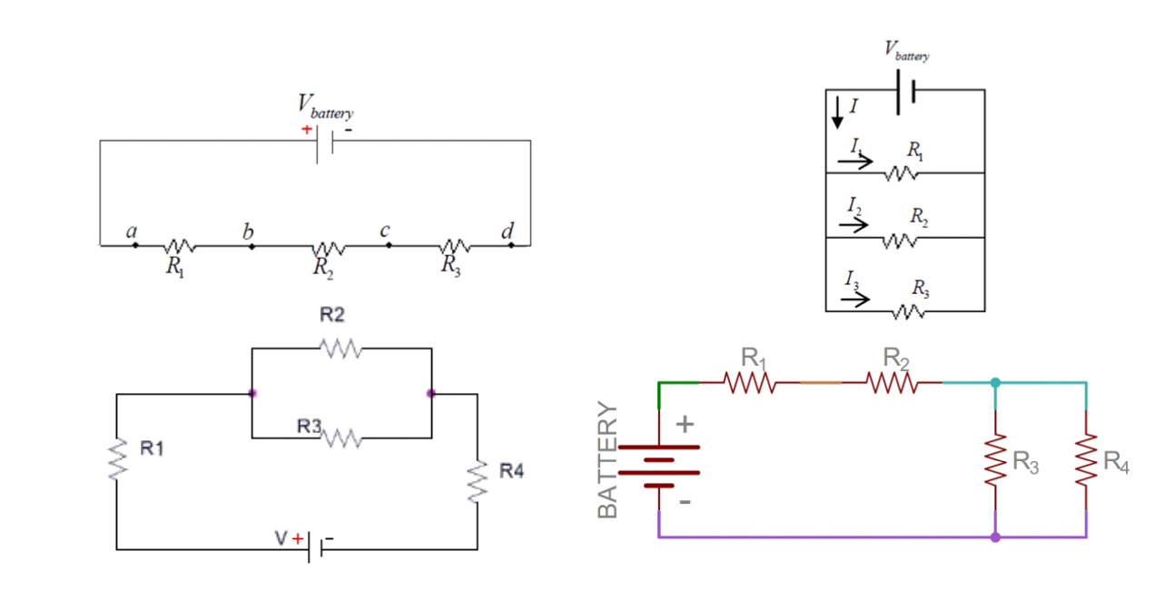 Solved For the four circuits (series, parallel and mixed), | Chegg.com