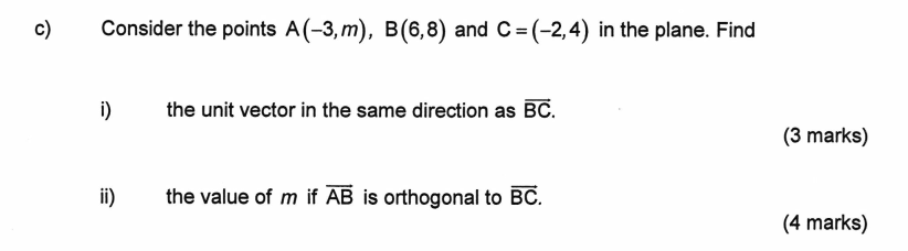 Solved c) Consider the points A(−3,m),B(6,8) and C=(−2,4) in | Chegg.com