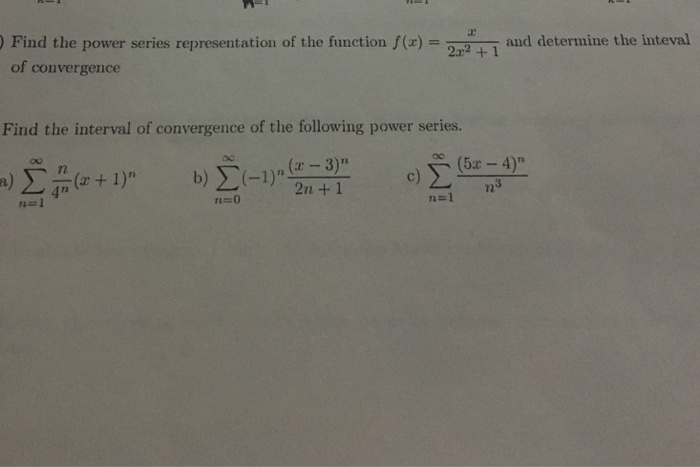 Solved Find the power series representation of the function | Chegg.com