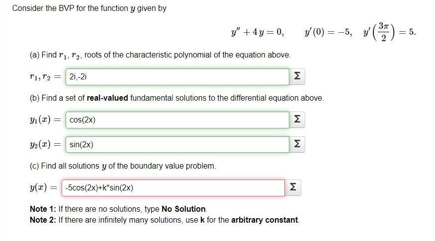Solved Consider the BVP for the function y given by y" | Chegg.com