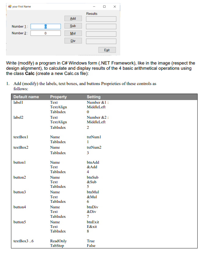 Solved Write Modify A Program In C Windows Form Net 0982