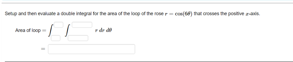Solved Setup and then evaluate a double integral for the | Chegg.com