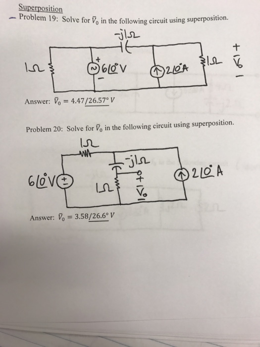Solved Superposition ︷ Problemn 19: Solve for in the | Chegg.com