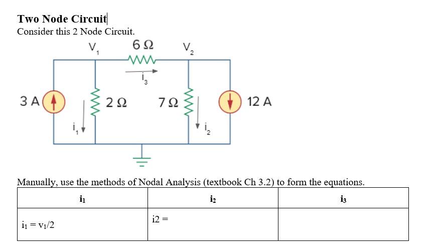 Solved Two Node Circuit| Consider this 2 Node Circuit. | Chegg.com