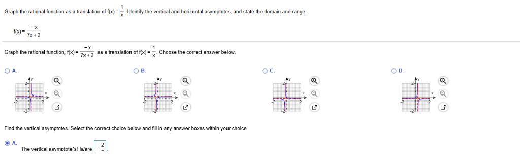 Solved Graph the rational function as a translation of f(x) | Chegg.com