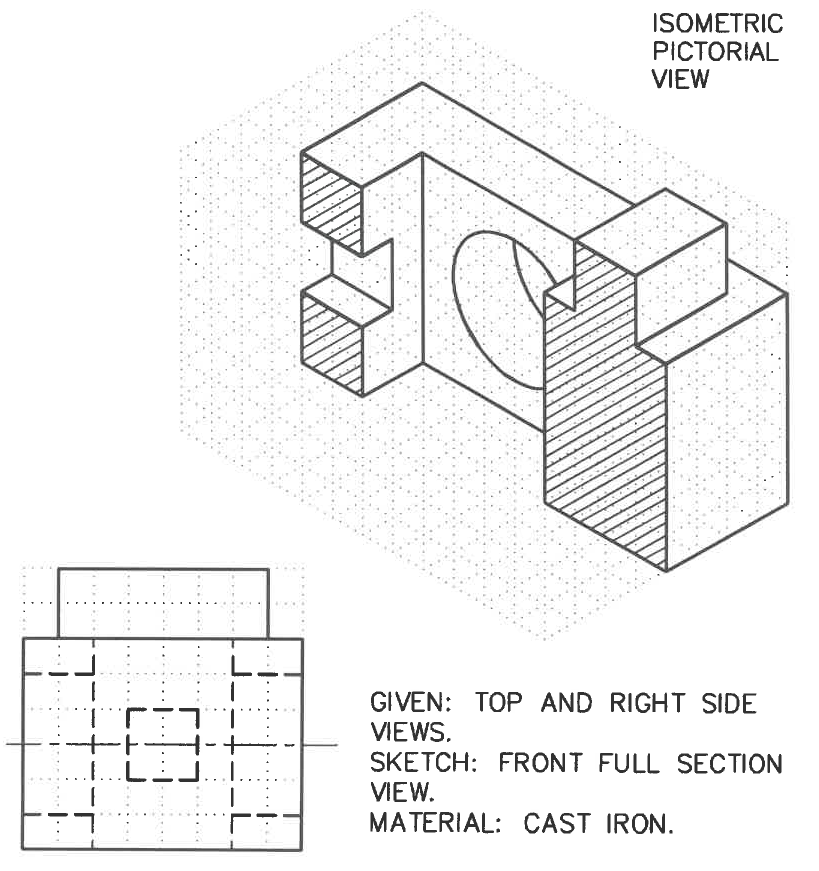 Solved Draw the necessary standard views to on A size (8.5" | Chegg.com