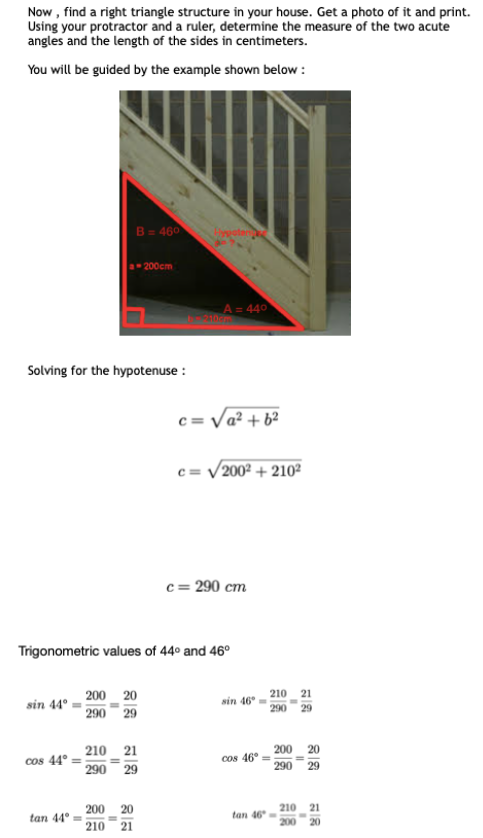 Solved Now , find a right triangle structure in your house. | Chegg.com