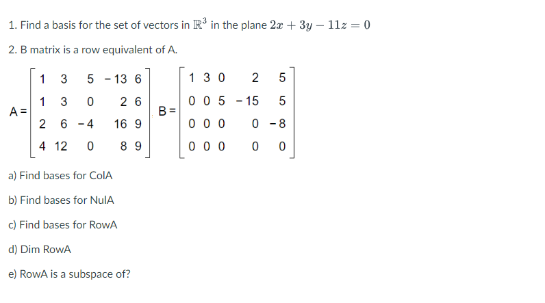 Solved 1. Find a basis for the set of vectors in R3 in the | Chegg.com