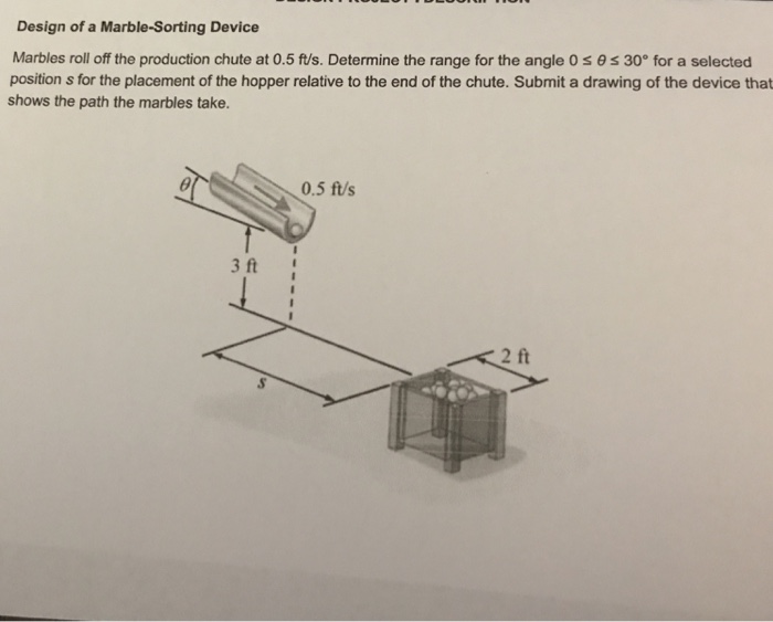 Solved Design of a Marble-Sorting Device Marbles roll off | Chegg.com