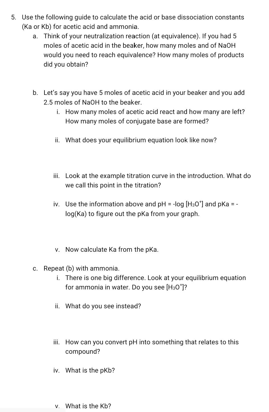 Solved 5. Use the following guide to calculate the acid or | Chegg.com