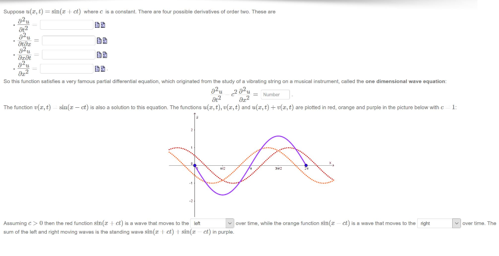 Solved Suppose u(x, t) = sin(x + ct) where c is a constant. | Chegg.com