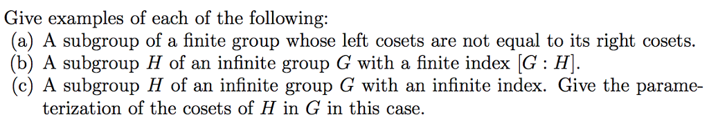 Solved Give examples of each of the following: (a) A | Chegg.com