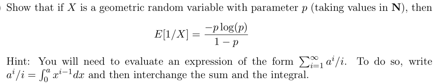 Solved Show that if X is a geometric random variable with | Chegg.com