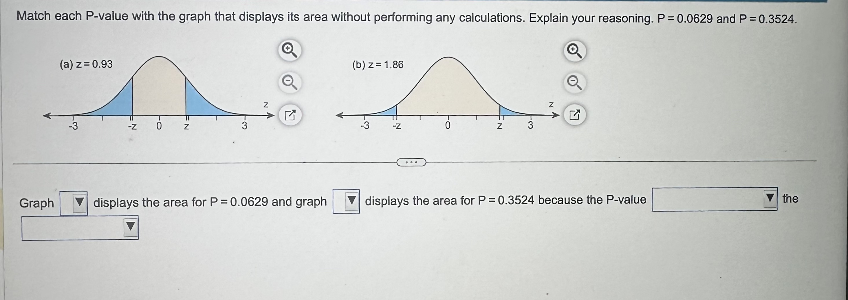 Solved Match each P-value with the graph that displays its | Chegg.com