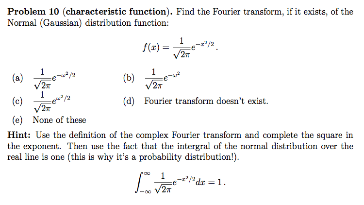 Solved Problem 10 (characteristic function). Find the | Chegg.com