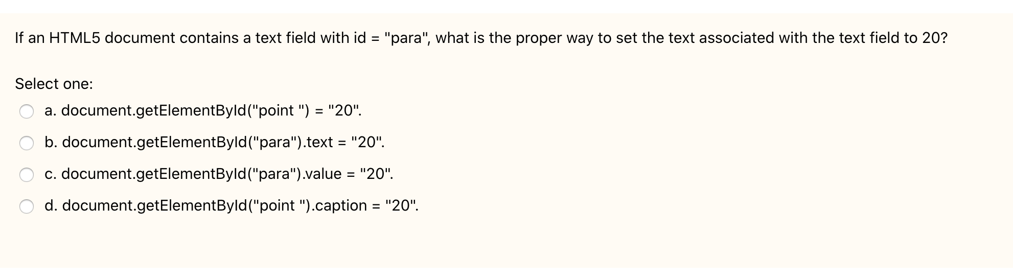 Solved If An Html5 Document Contains A Text Field With Id