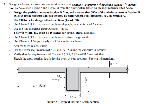 2. Design the beam cross-section and reinforcement at | Chegg.com